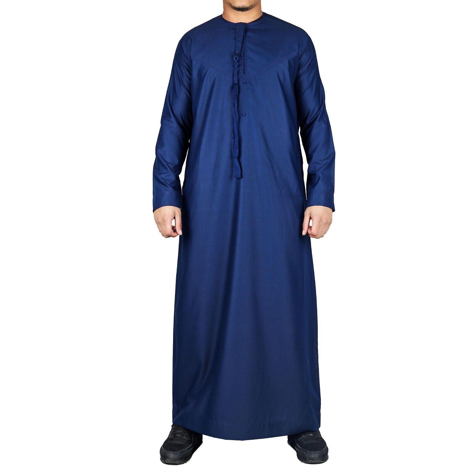 Men's Thobe Emirati Islamic Jubba Robe Eid Tassel Regular Fit | Fruugo UK