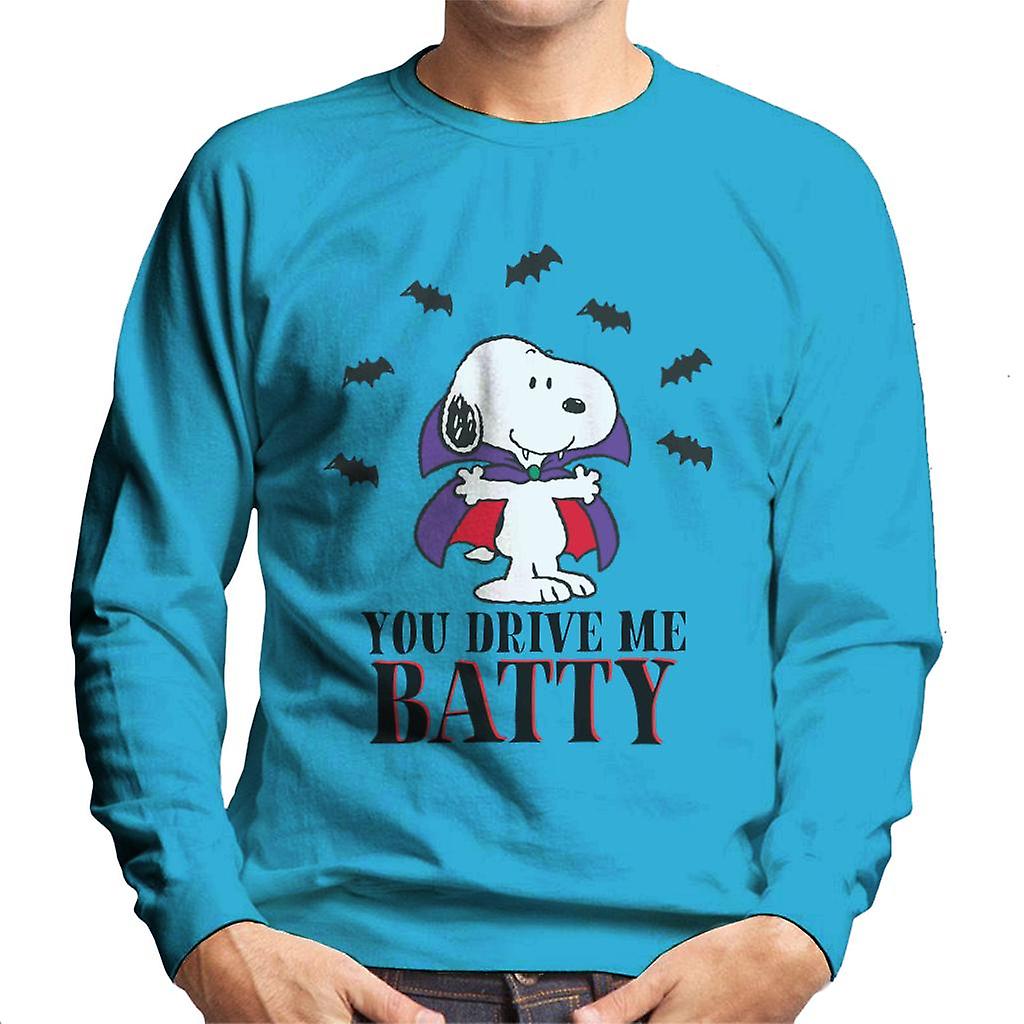 Peanuts You Drive Me Batty Halloween Snoopy Men's Sweatshirt | Fruugo US