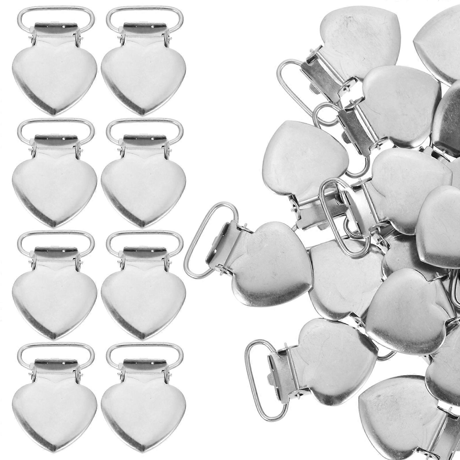 30pcs Suspender Clip Metal Clothes Clamp Clips Heart-Shape Fasteners ...