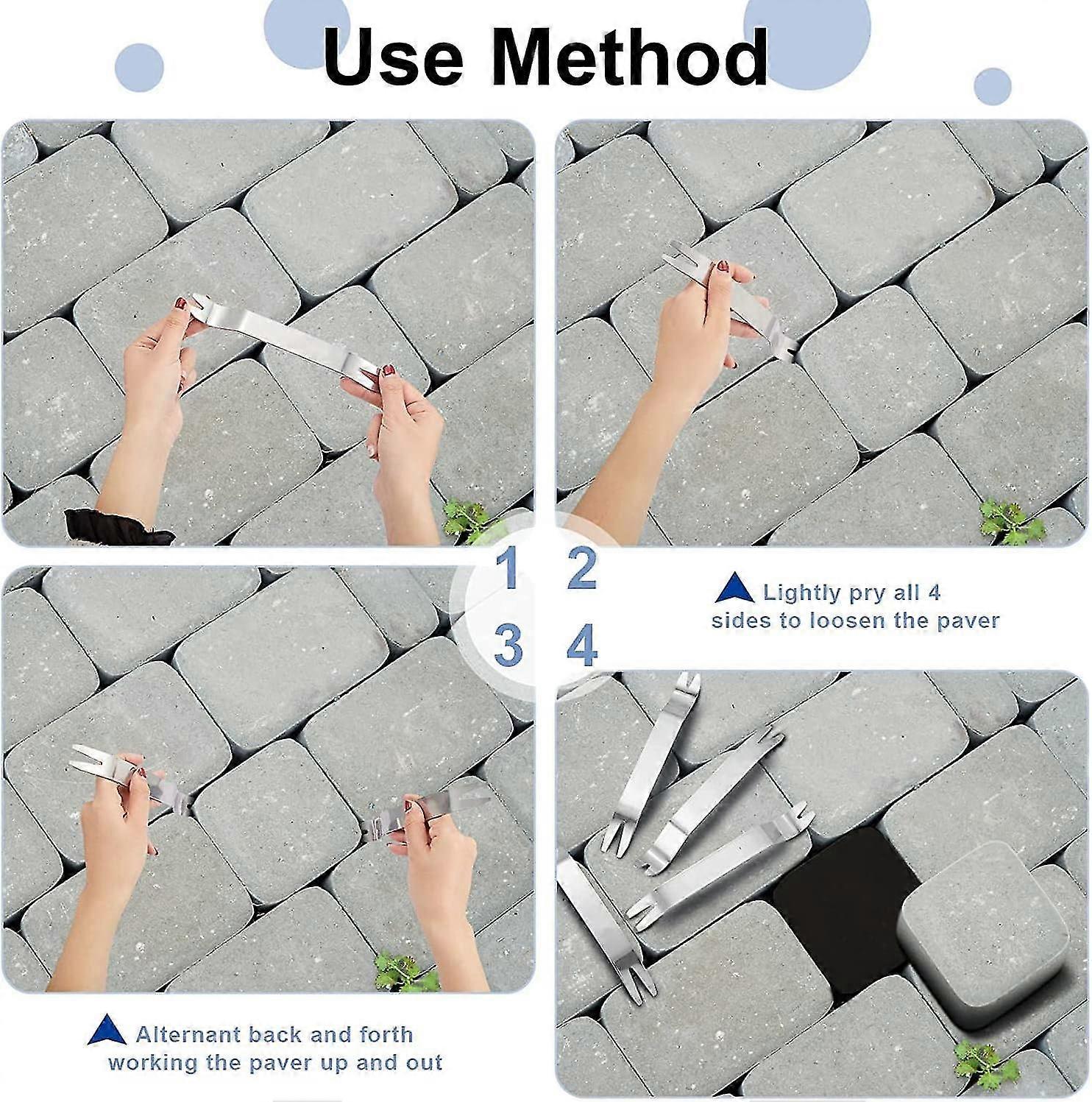 4pcs Stainless Steel Paving Tool Cobblestone Embedded Brick Lifter ...