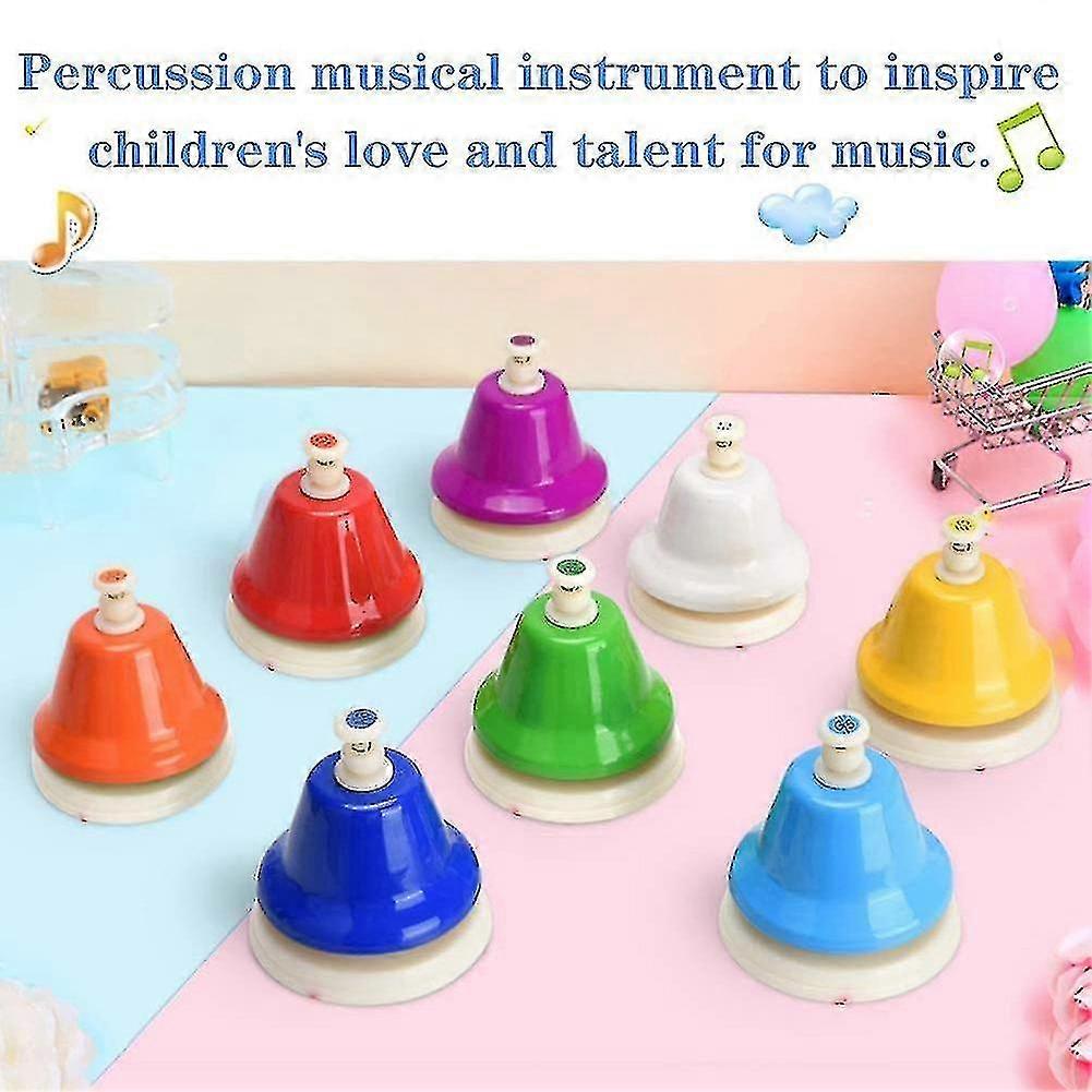 Desk Bells, 8 Diatonic Metal Hand Bells, Rainbow Music Bells, Musical ...