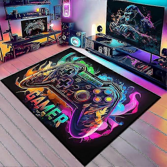 Gaming Rug with Colorful Game Controller Design for Game Room, Gaming ...