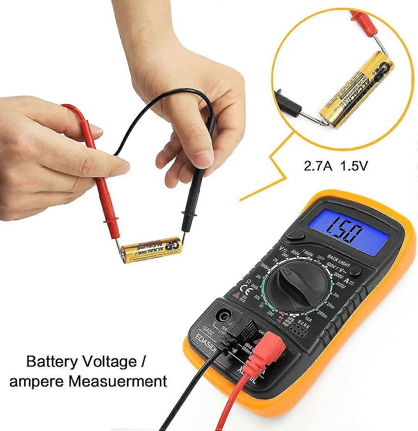Digital Multimeter Car Battery Circuit Multi Tester Voltmeter Ammeter ...