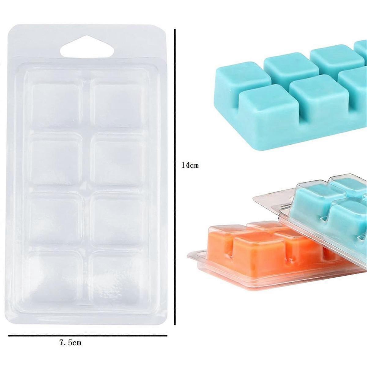 Wax Melt Containers-8 Cavity Clear Empty Plastic Wax Melt Molds-25 ...