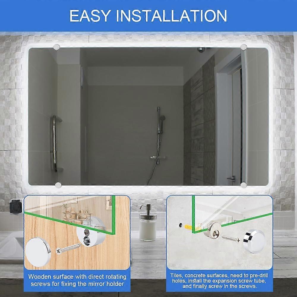 4PCS Mirror Wall Mount Clips Bathroom Mirror Holder, Stainless Steel ...