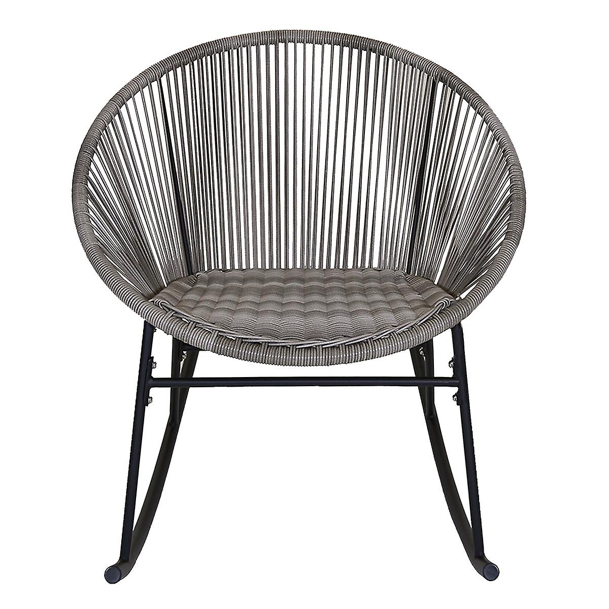 Charles Bentley Zanzibar Rocking Chair Grey Rattan String Seat ...
