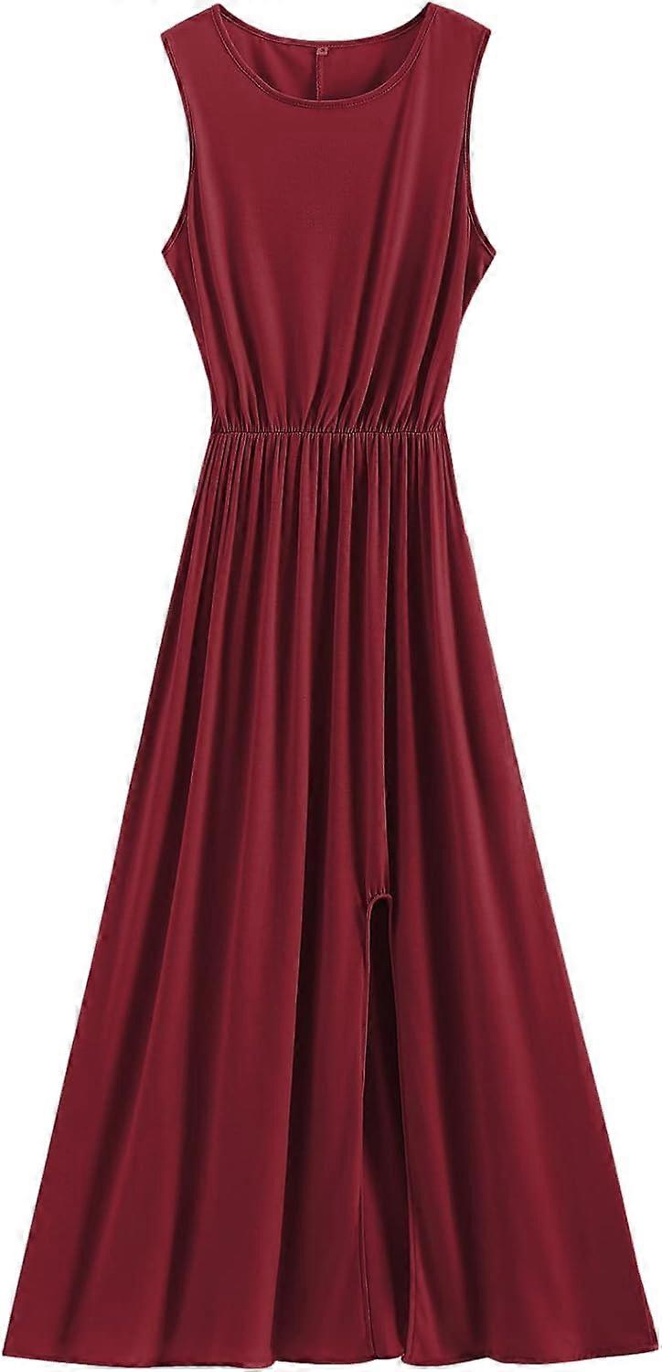 Women's Casual Sleeveless Maxi Dress Loose Long Dresses Summer Sundress ...