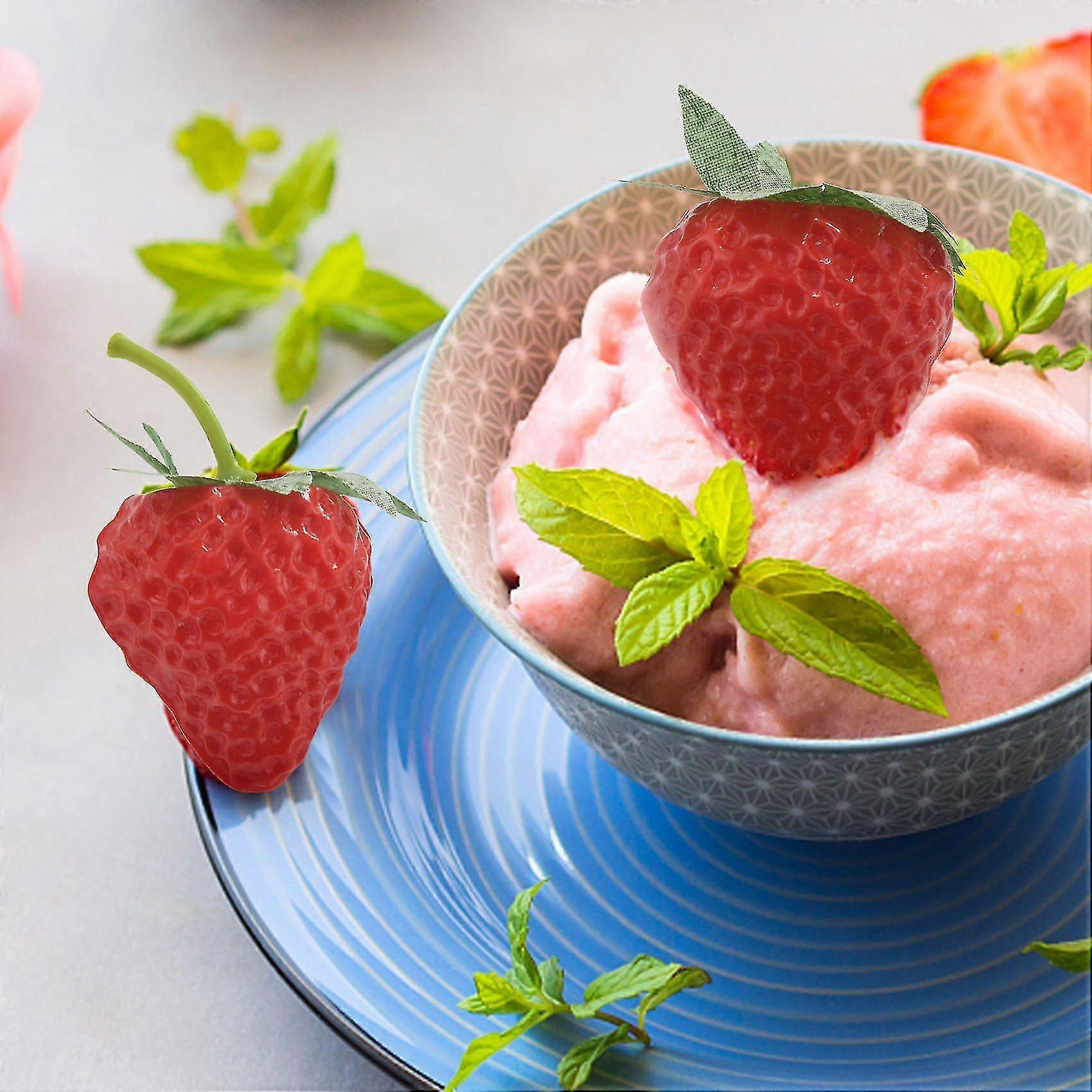 20 Pieces Artificial Strawberry Fruit Strawberries Photography Prop ...