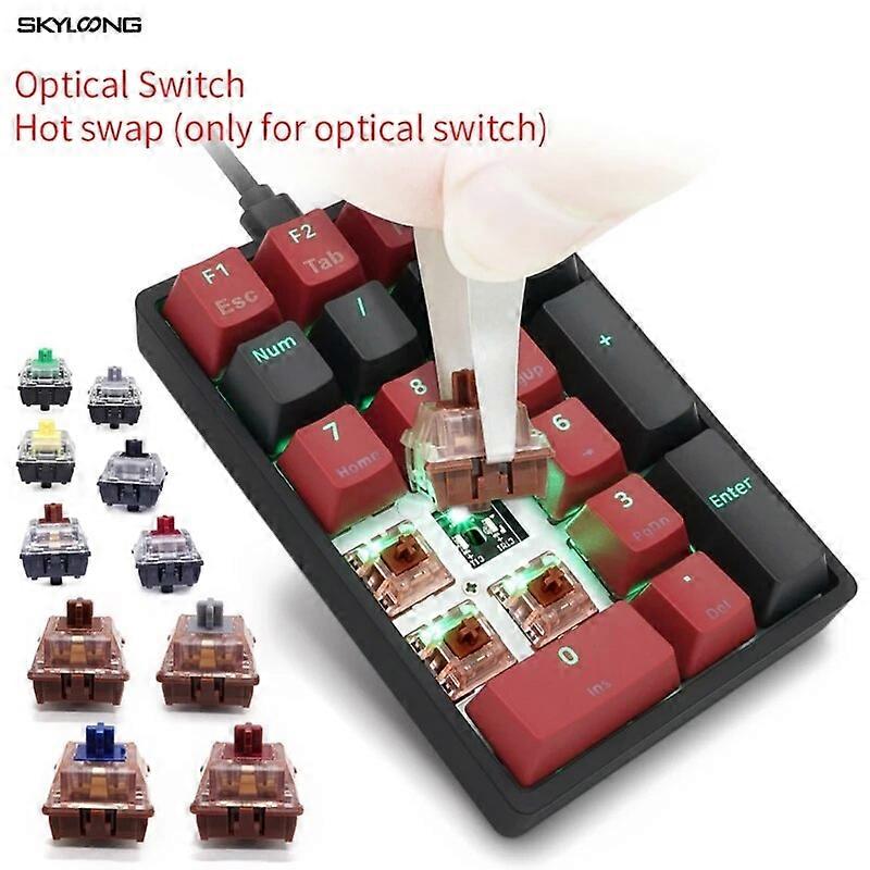 SK21 Hot Swappable Numpad PBT Keycaps RGB Backlit Type-C Fully ...