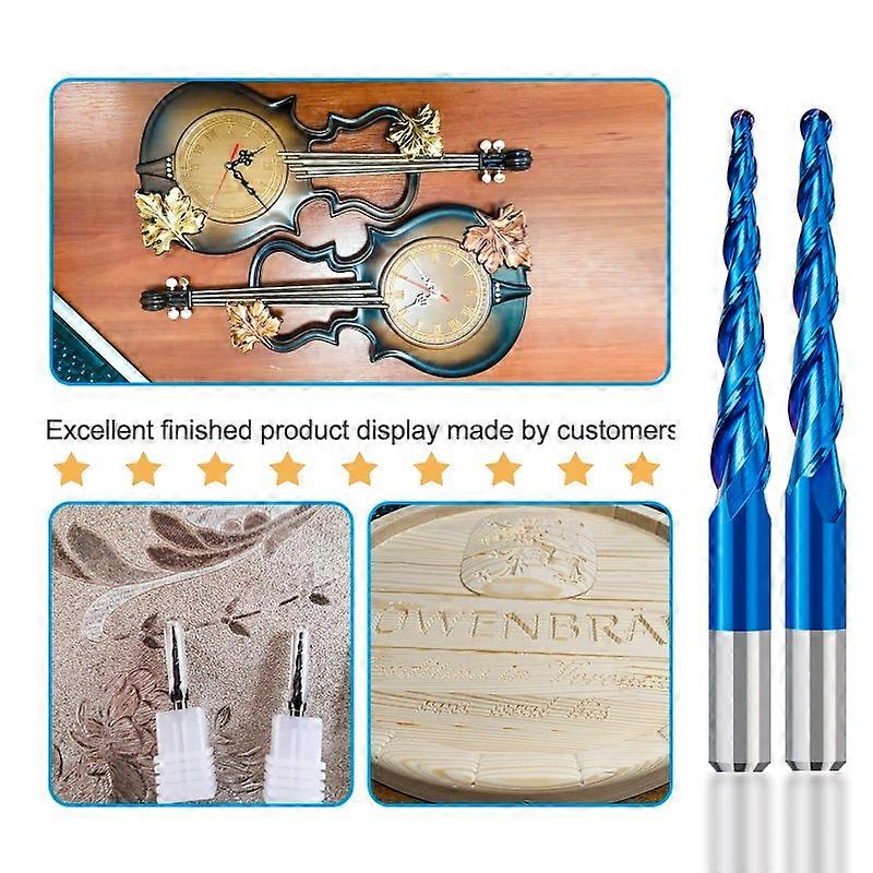 Ball Nose Tapered End Mills R025-R20 Solid Carbide CNC Router bites ...