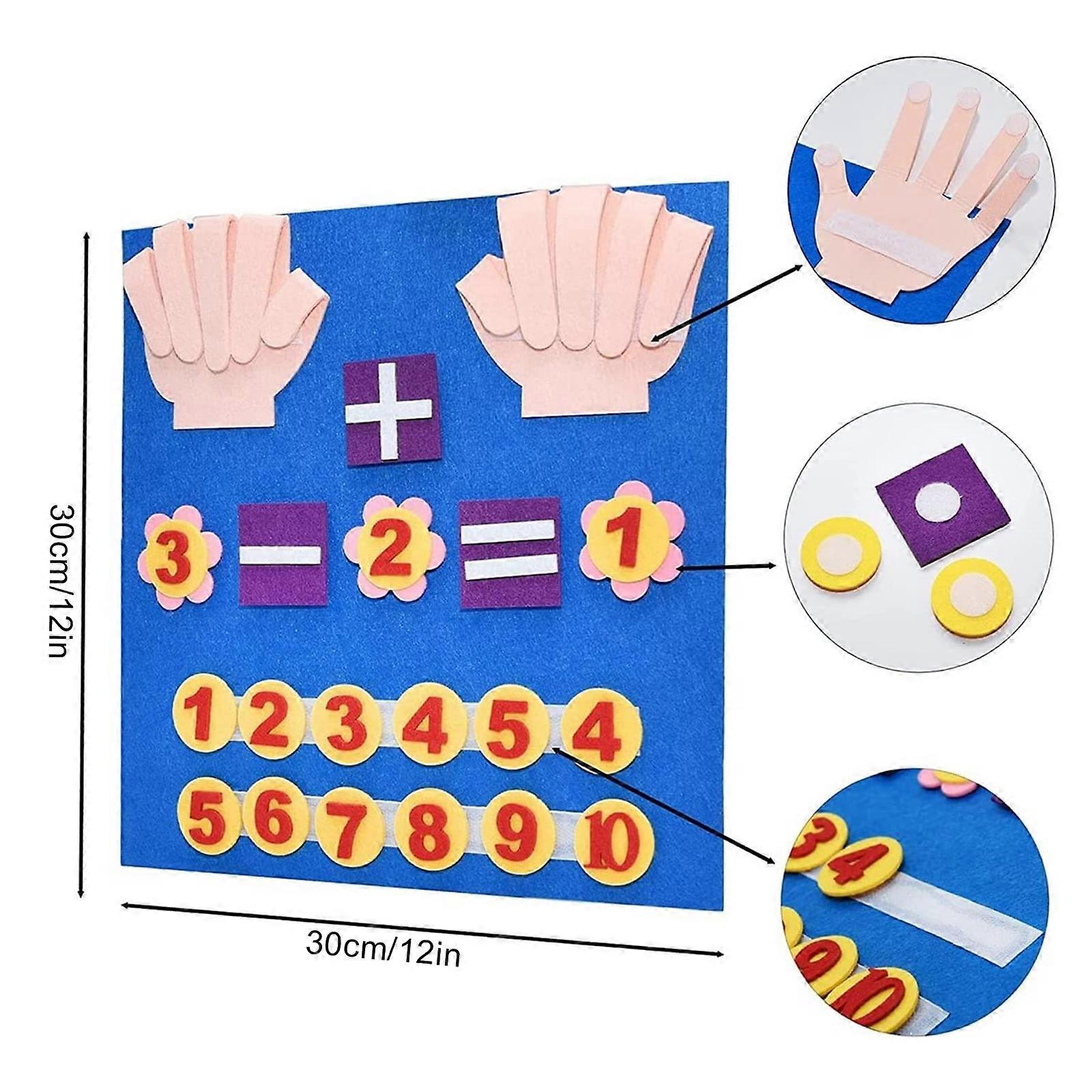 2023 New Upgrade Felt Board Finger Numbers Counting Toy Teaching Aids ...