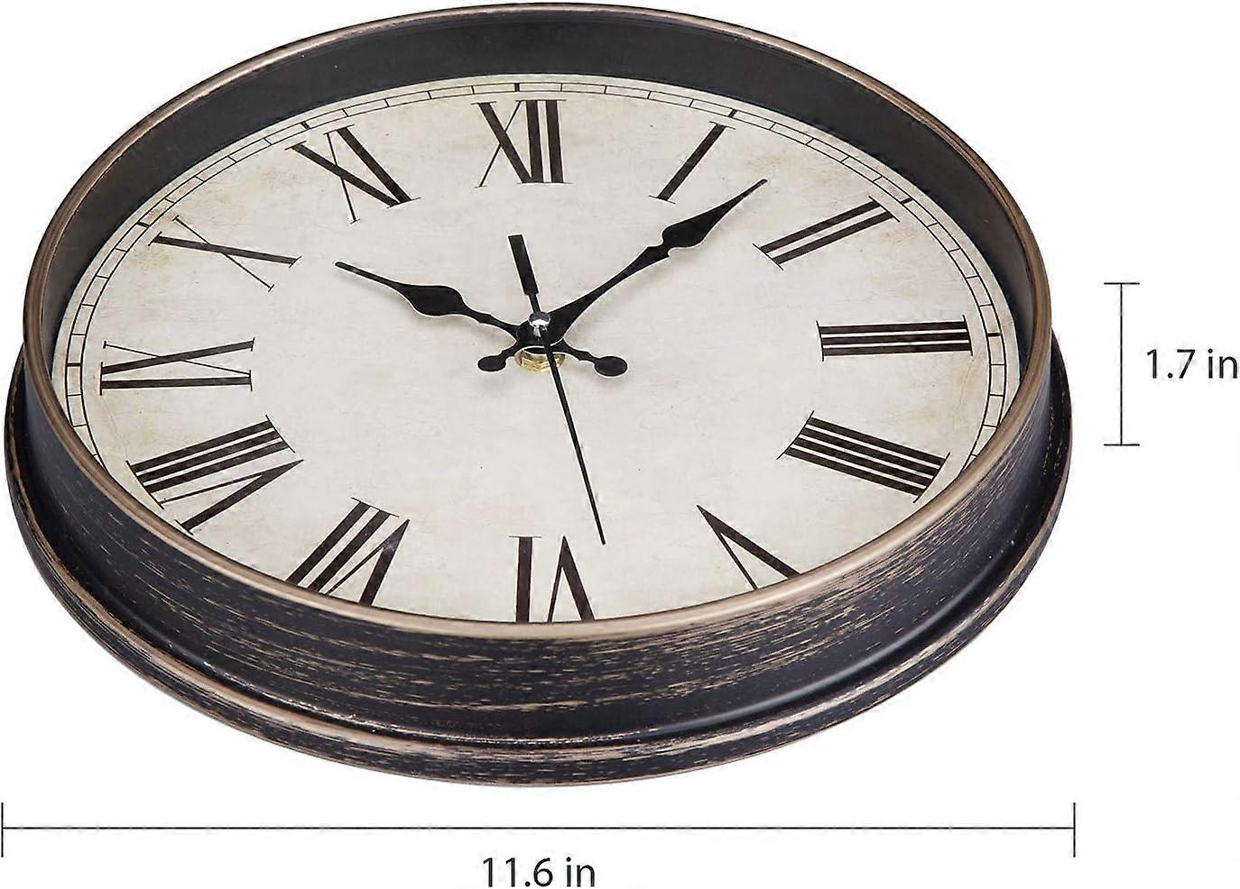 Modern Silent Quartz Wall Clock 30cm Battery Operated with Roman ...