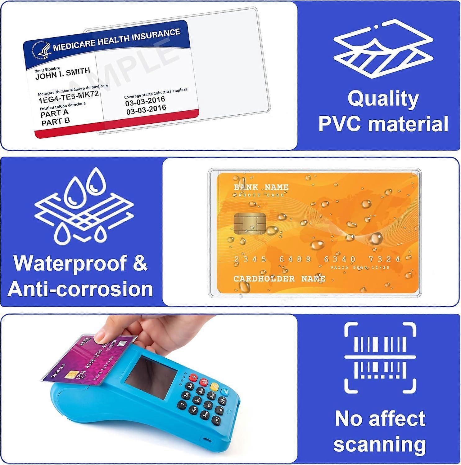 10 PCS Social Security Card Protector Sleeves/New Medicare Card ...