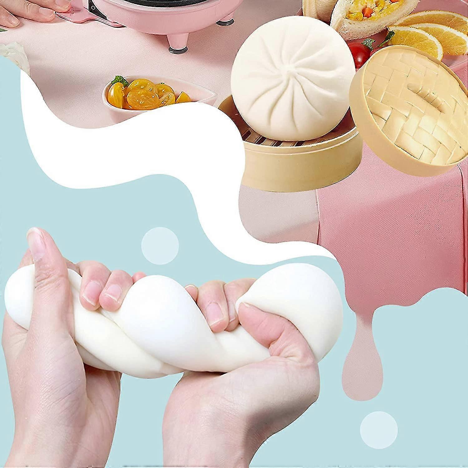 Dumpling Stress Ball Fidget Toy, Dumpling Squishy Stress Ball Steamed Stuffed Bun Squeezing ...