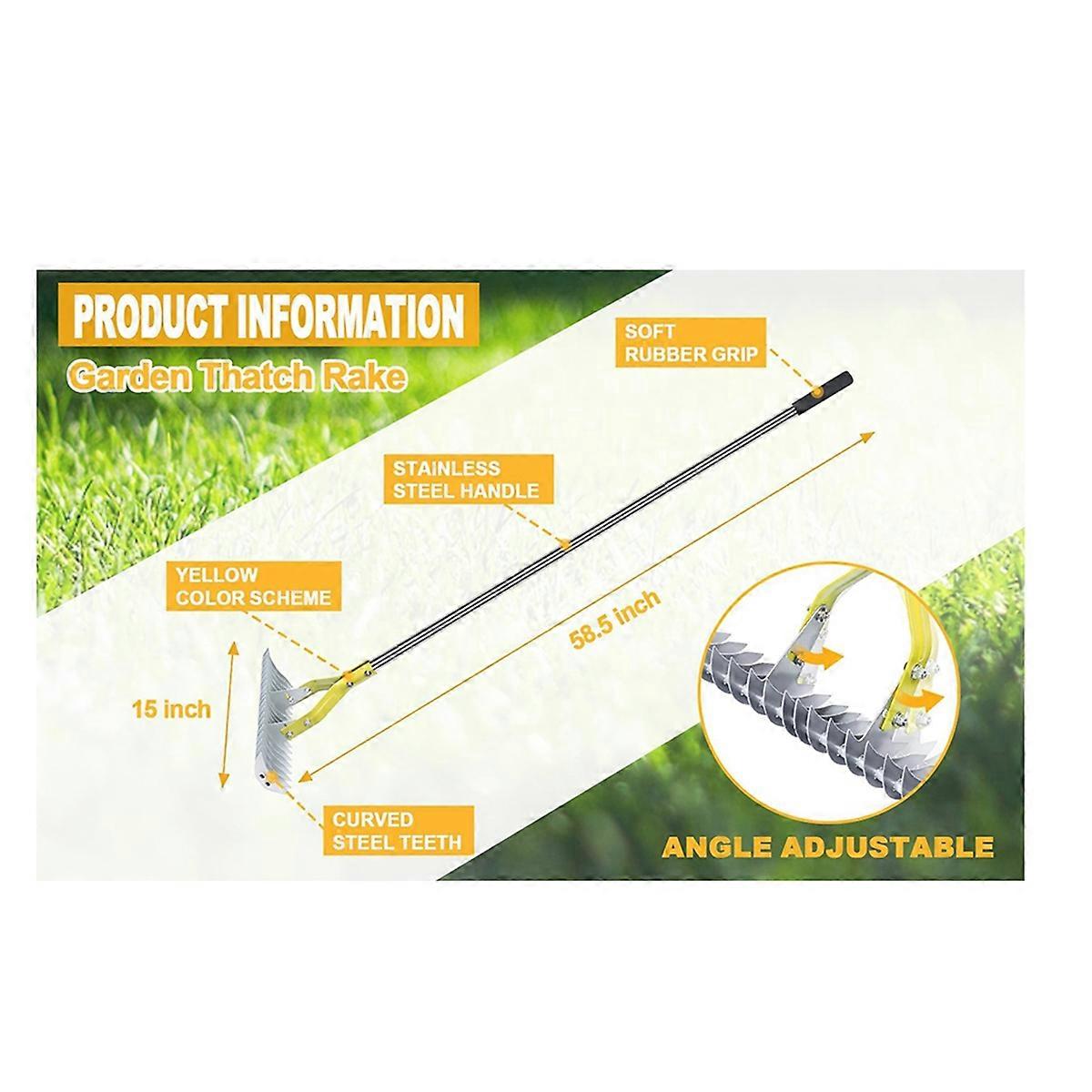 Lawn Dethatcher Rake Metal Dethatching Rake Dead GrassRake Lawn Soil ...