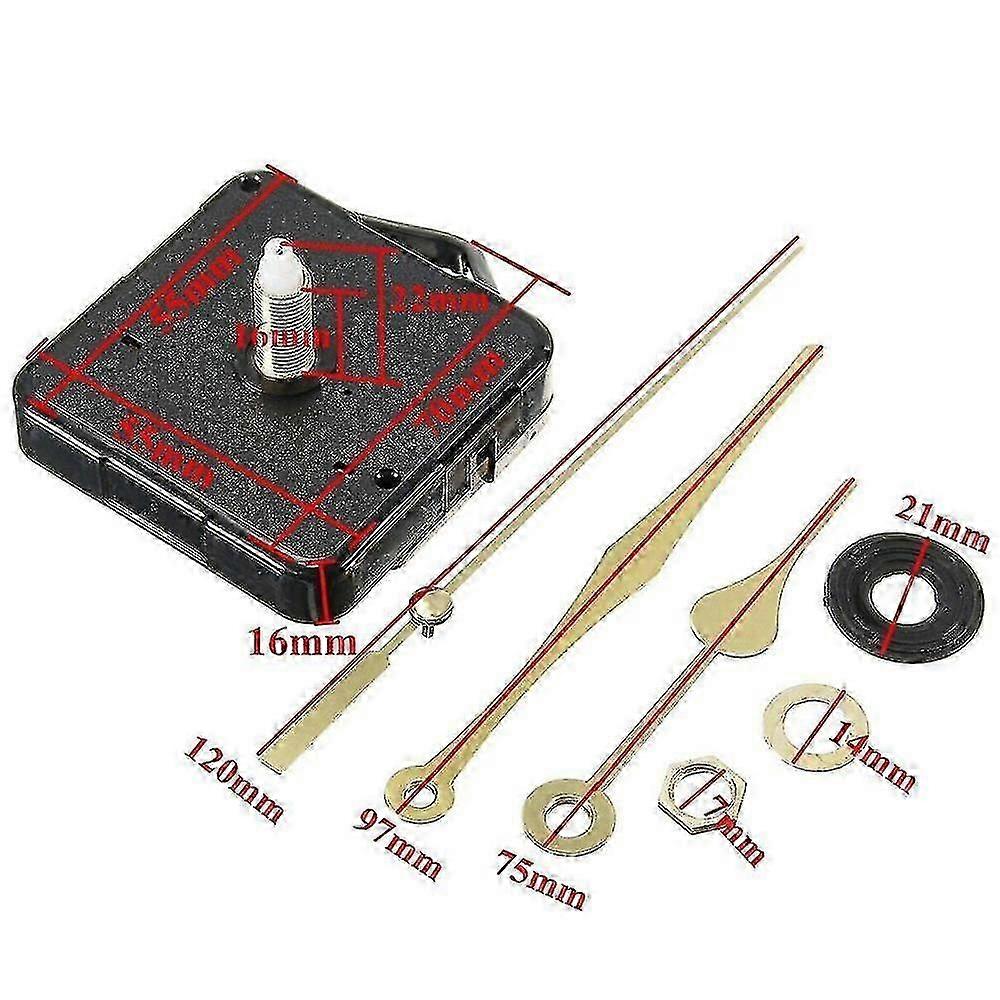 10pcs DIY Silent Movement Spindle Hands Quartz Clock Mechanism Repair ...