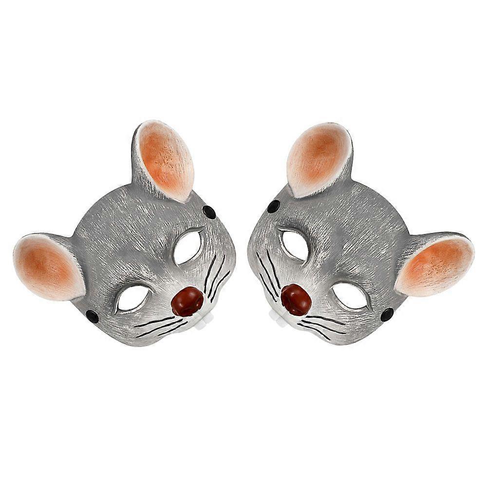 2pcs 3D PU Foam Rat Mask Realistic Mouse Costume Animal Half Face Mask ...