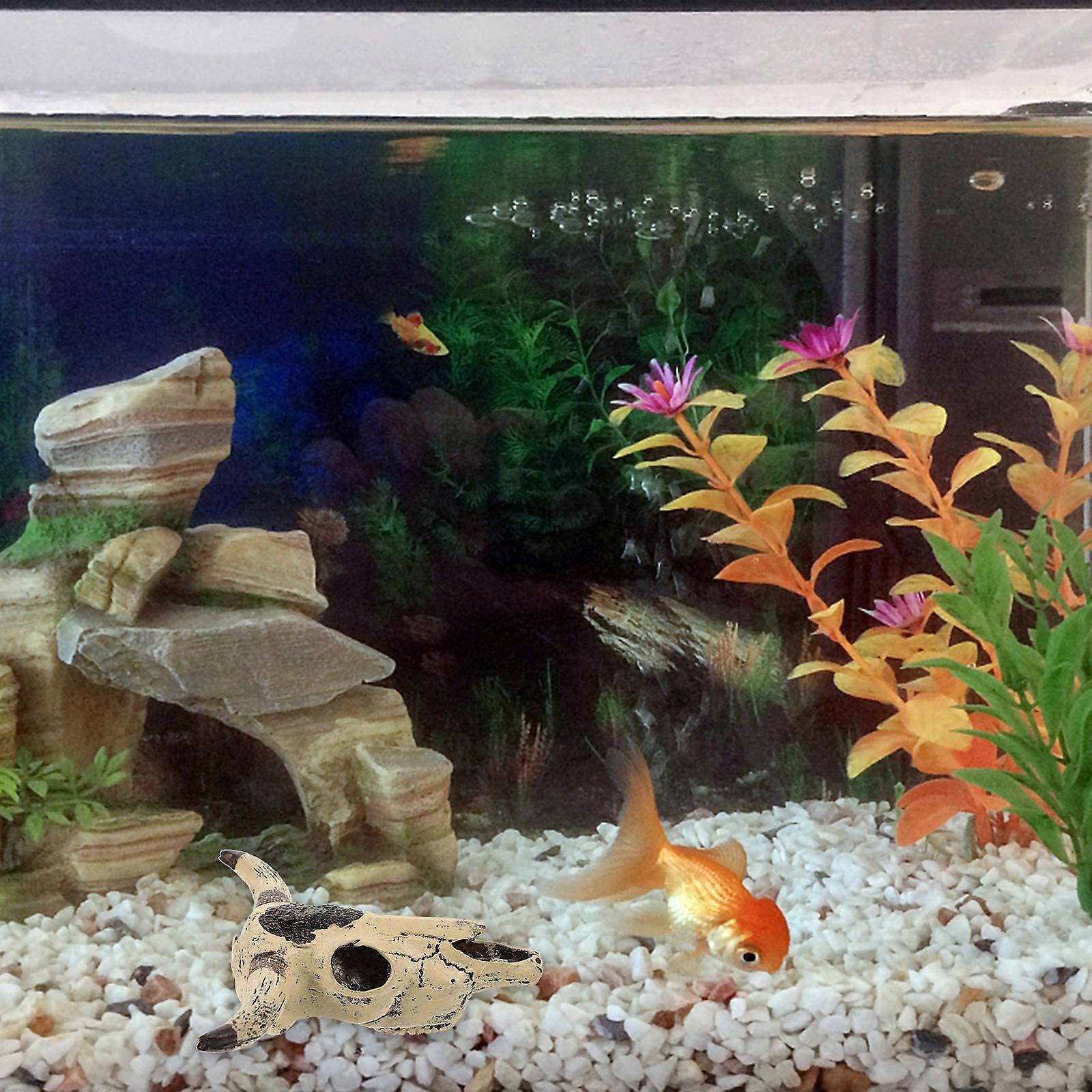 Aquarium Resin Decor Cow Skull Model for Decor Fish Tank Decoration ...