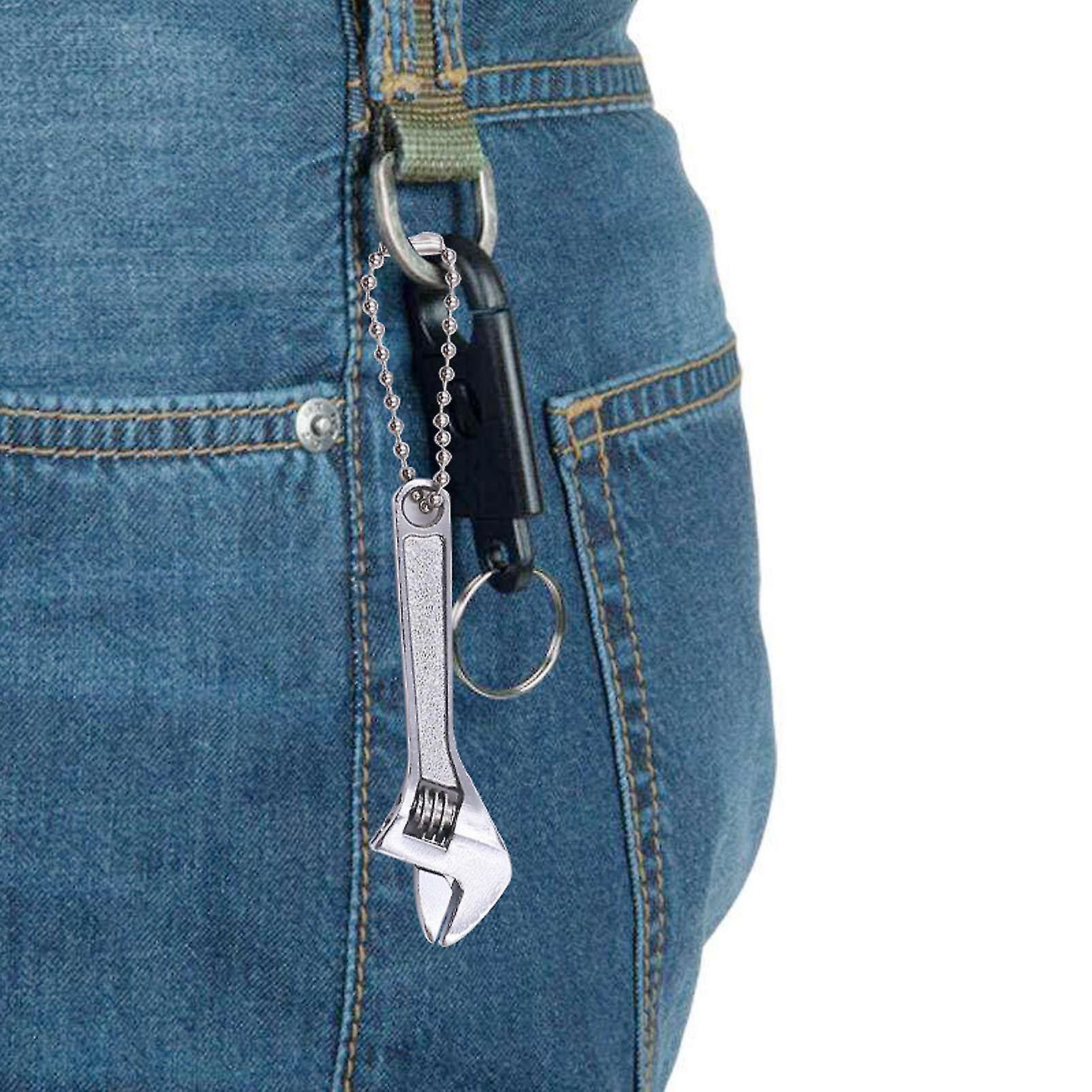 Mini Steel Wrench Open-end Wrench Keychain Adjustable 2.5-15 In Gifts X ...