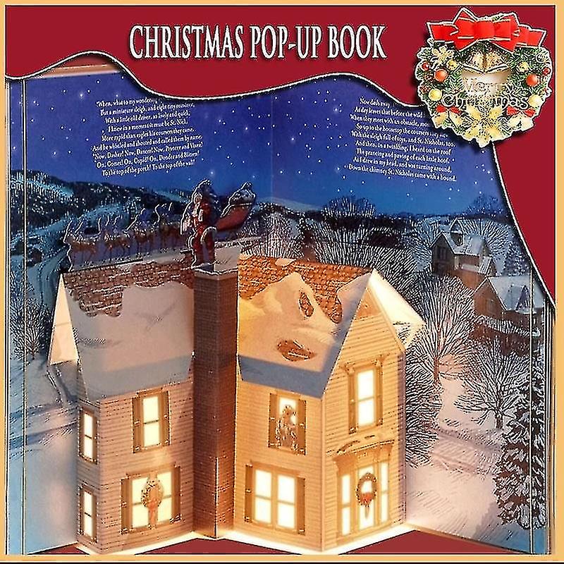 New Christmas Pop-up Book With Light Sound On Eve The Night Before ...