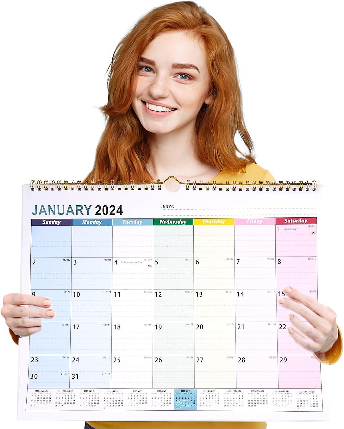 Calendario de pared 2024 - 2025, Calendario grande 2024 Planificador ...