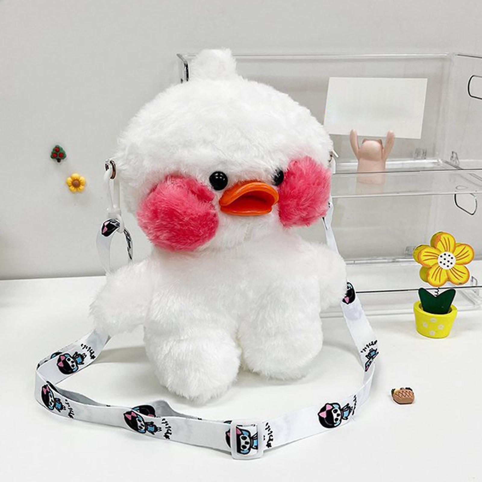 Women Duck Shoulder Bag Plush Bag Adjustable Strap Cute Travel Purse ...