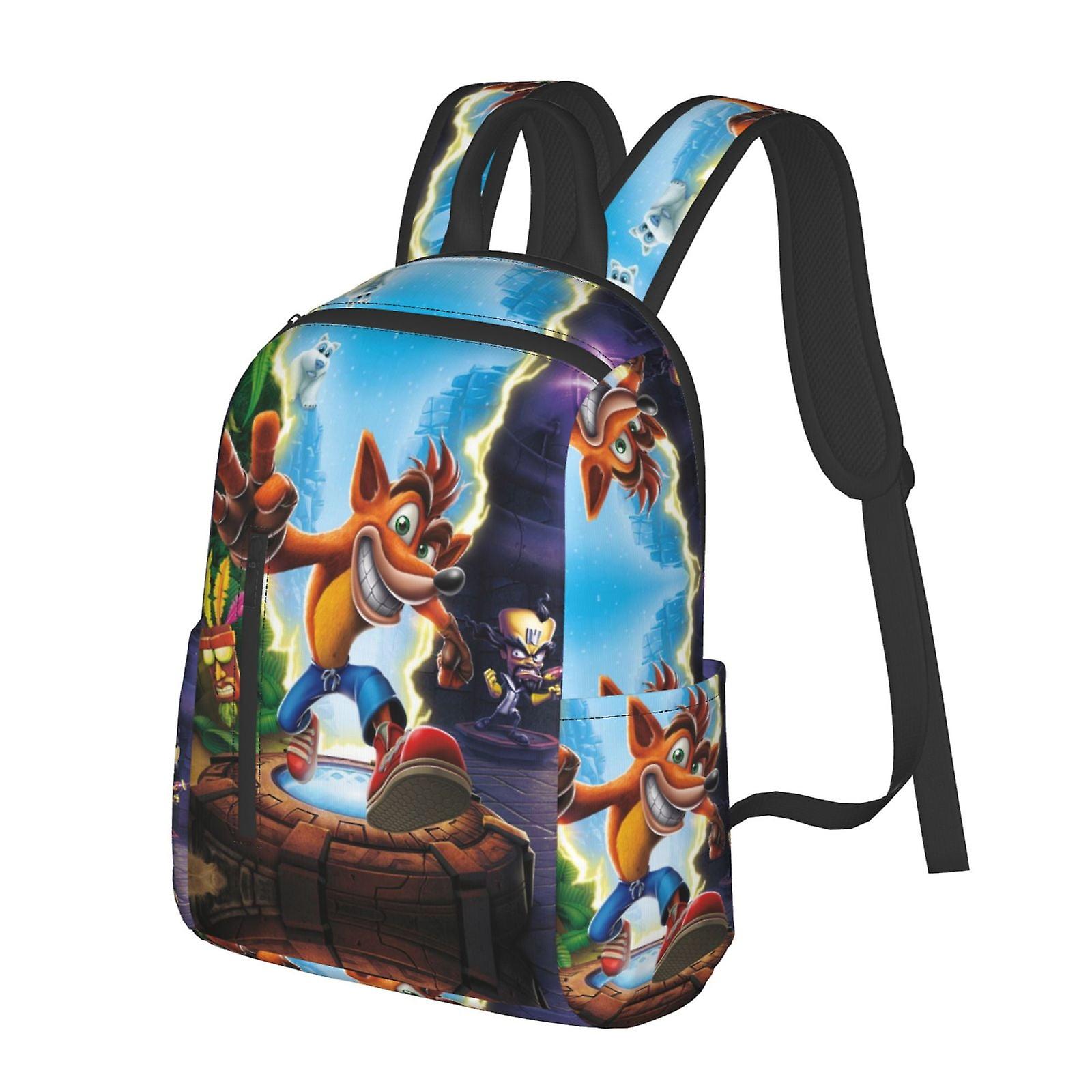 k533 Crash Bandicoot Cartoon Backpack Daypack for Travel Anime Bag ...