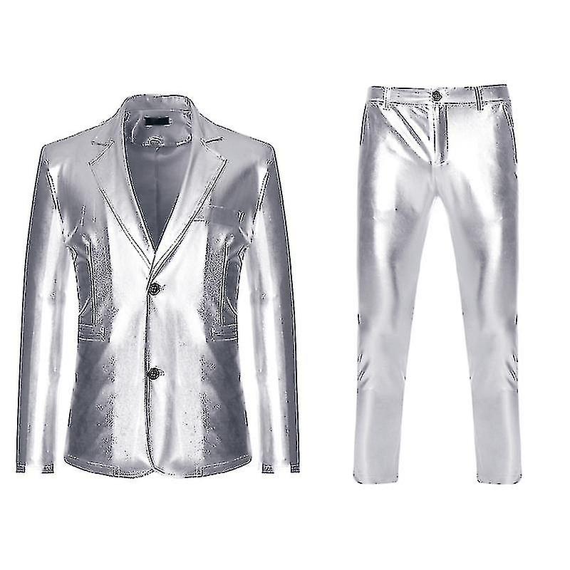 Men"s Shiny Gold 2 Pieces Suits (blazer+pants) Terno Masculino Fashion ...