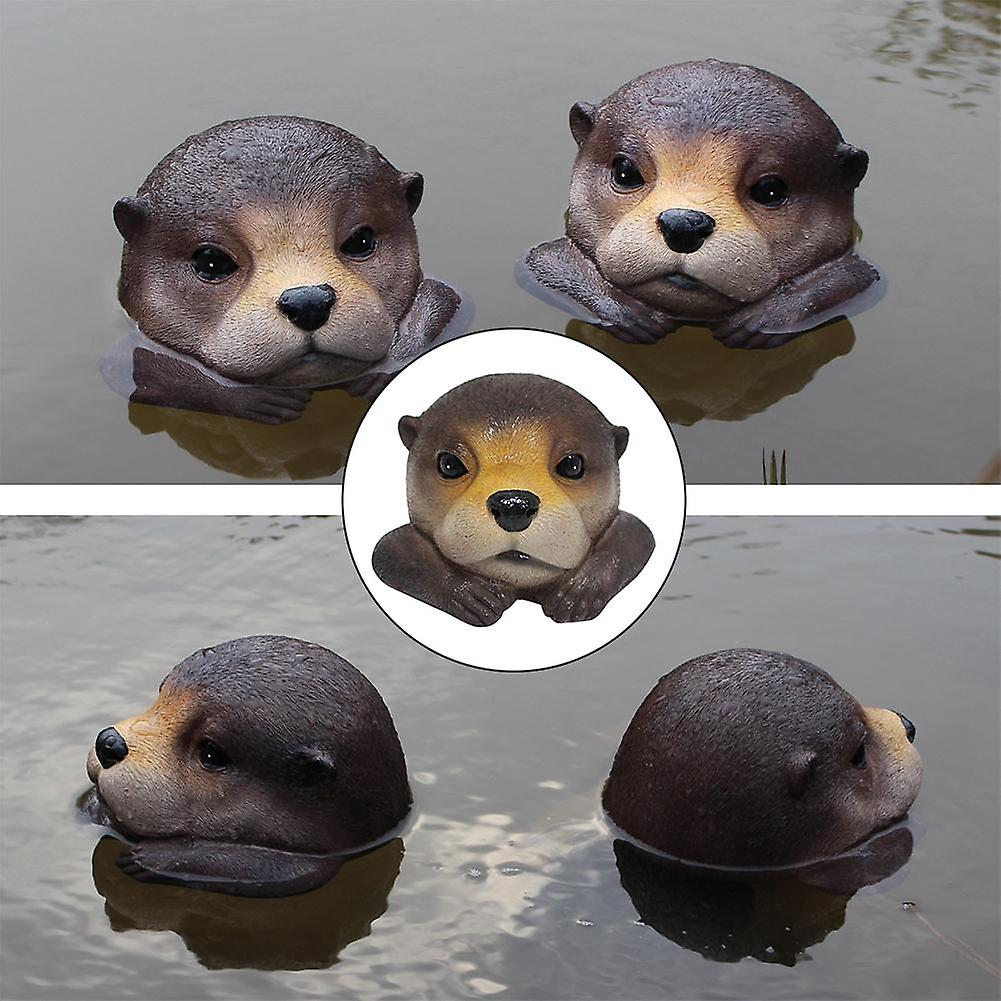 2pcs Garden Courtyard Otter Figurine for Decorative in Pond Fish Tank ...