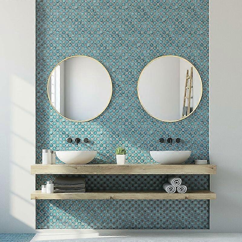 Round Gold Wall Mirror, Vanity Mirror, 24 Inch (60CM) Matte Rustic ...