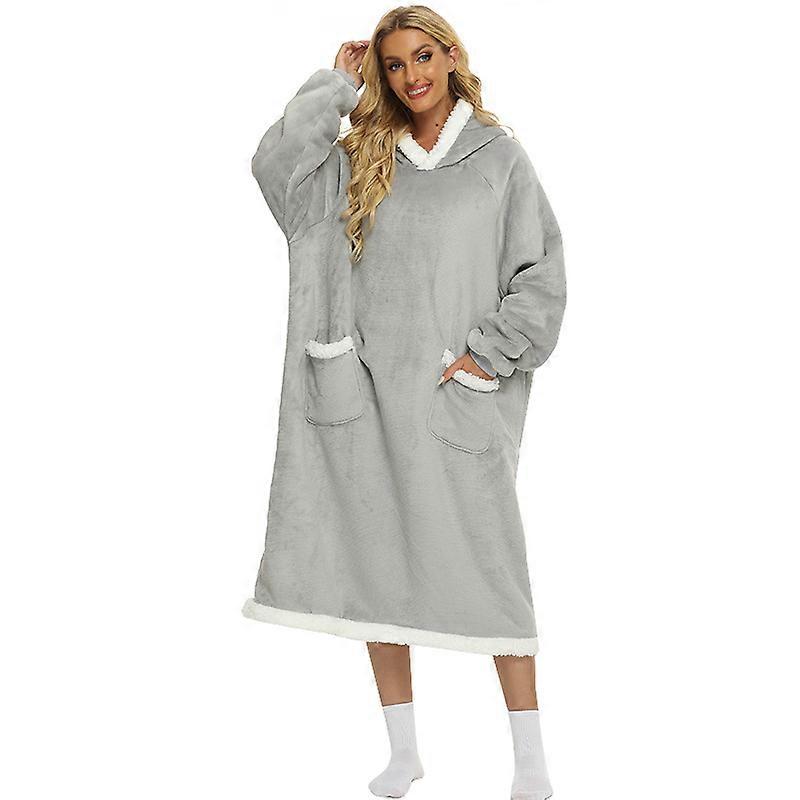 Oversized Wearable Blanket Hoodie With Pockets | Fruugo UK