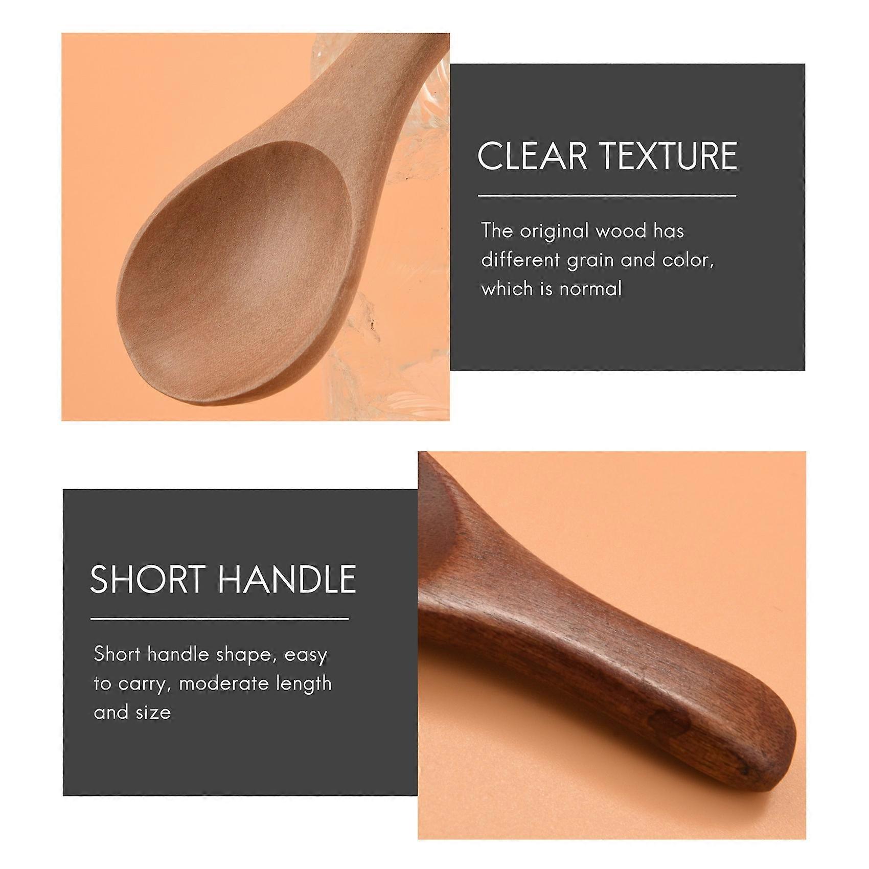 20 Pieces Small Wooden Spoons Mini Condiments Sugar Seasoning Salt ...