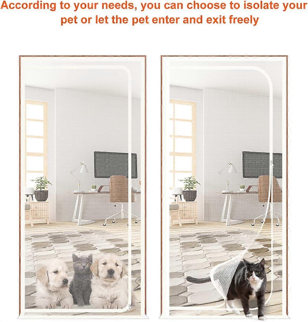 nforced Cat Screen Door, Heavy Duty Pets Proof Screen Door with Zipper ...