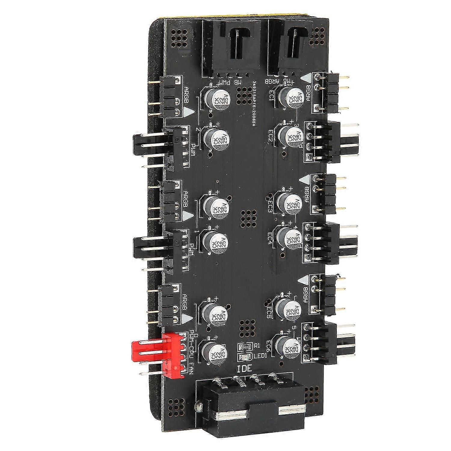 6 Way Splitter Hub 4PIN PWM Speed Regulation 3PIN ARGB Light Control ...