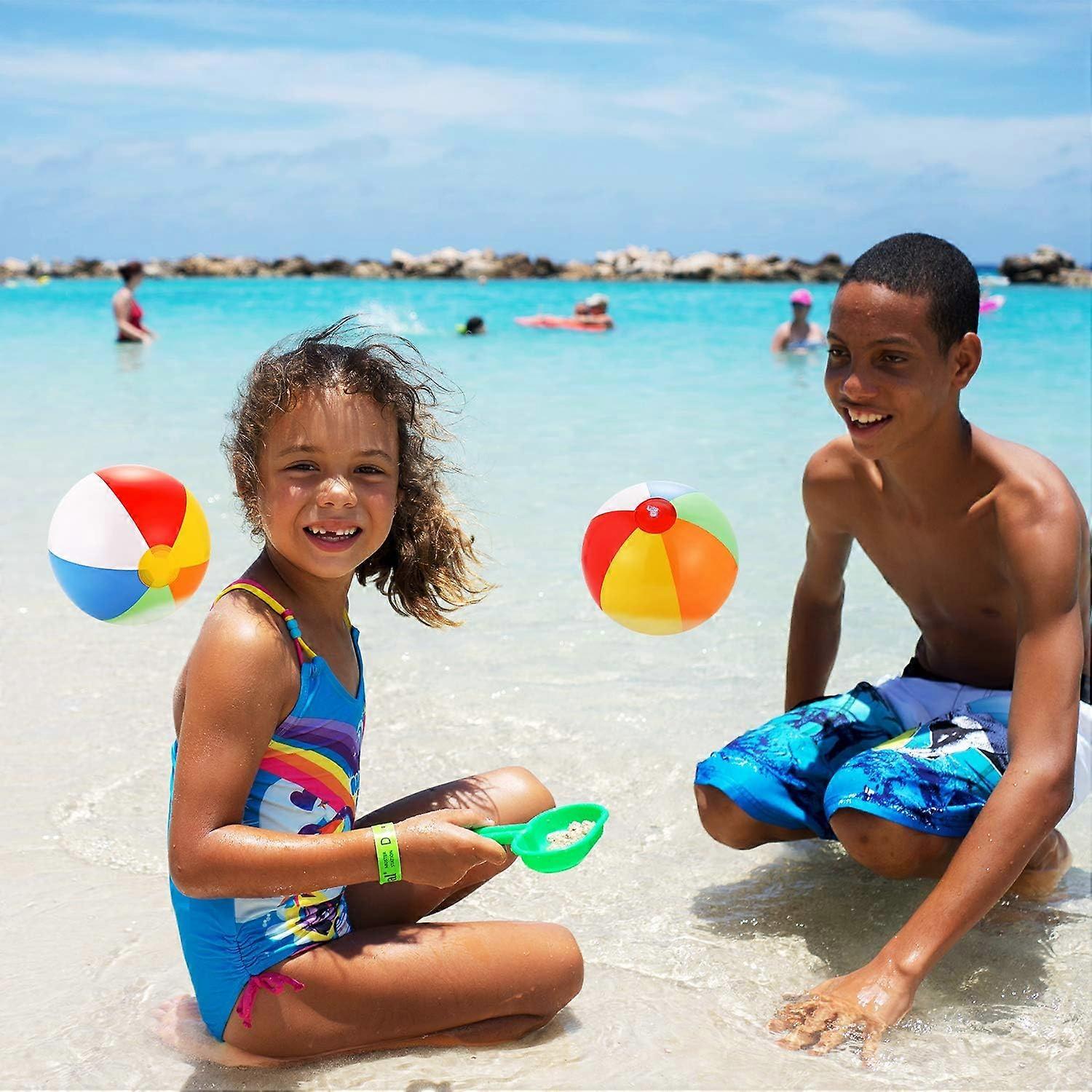 6 Pieces Inflatable Palm Tree Giant Coconut Tree Color Beach Ball ...