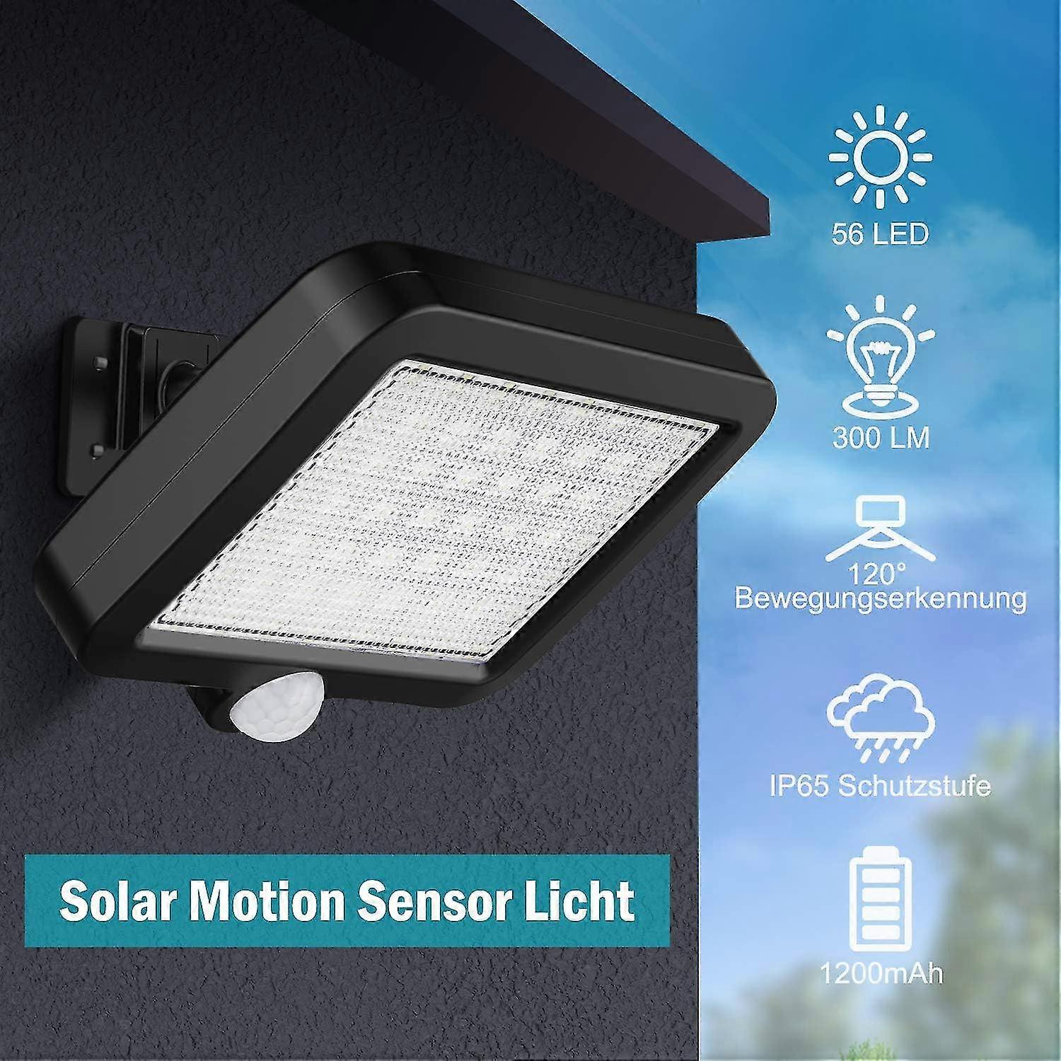 2-pack LED Solar Cell Lights Outdoors with Movement Sensor, IP65 ...
