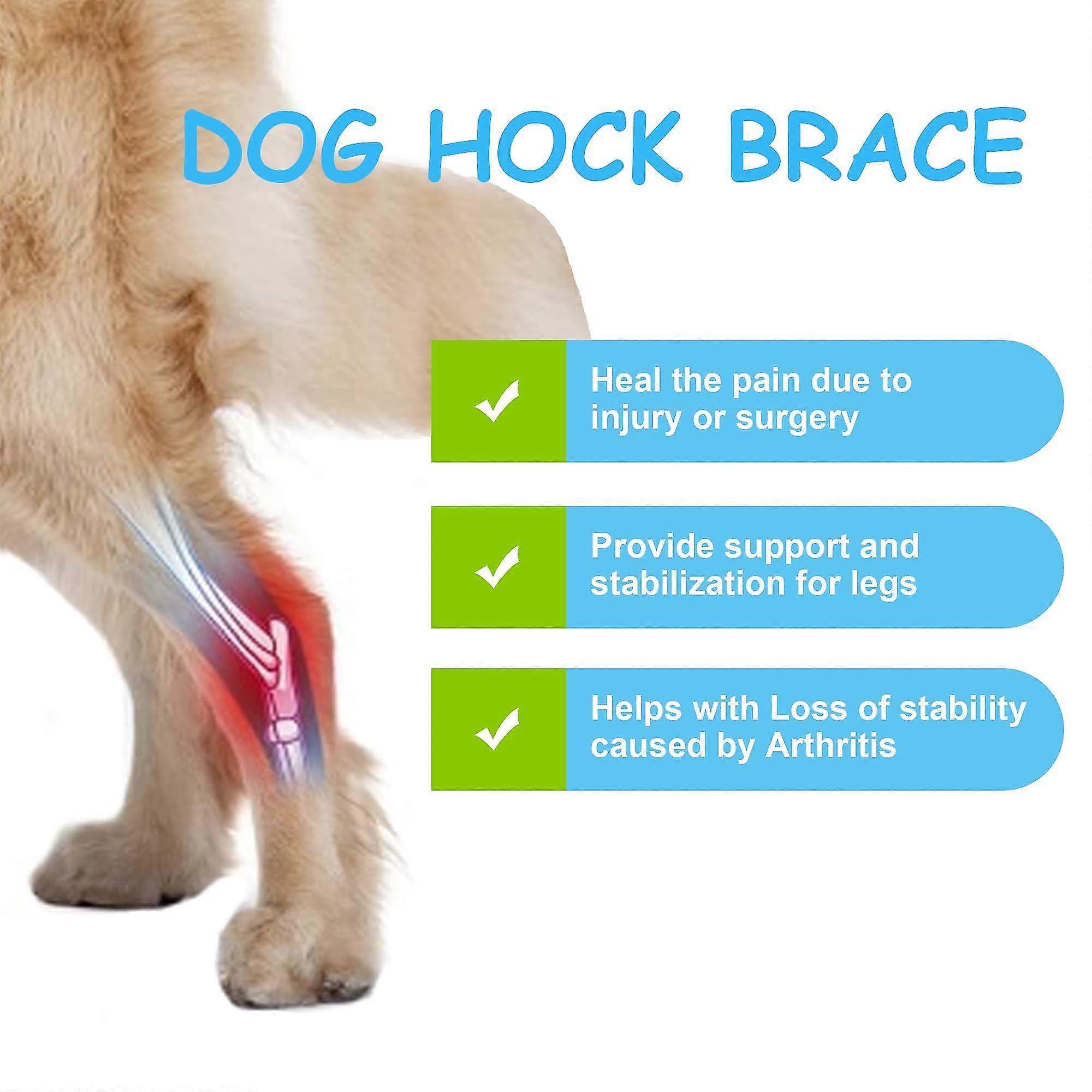Dog Canine Rear Leg Hock Joint Brace Compression Wrap Brace Dog Leg ...