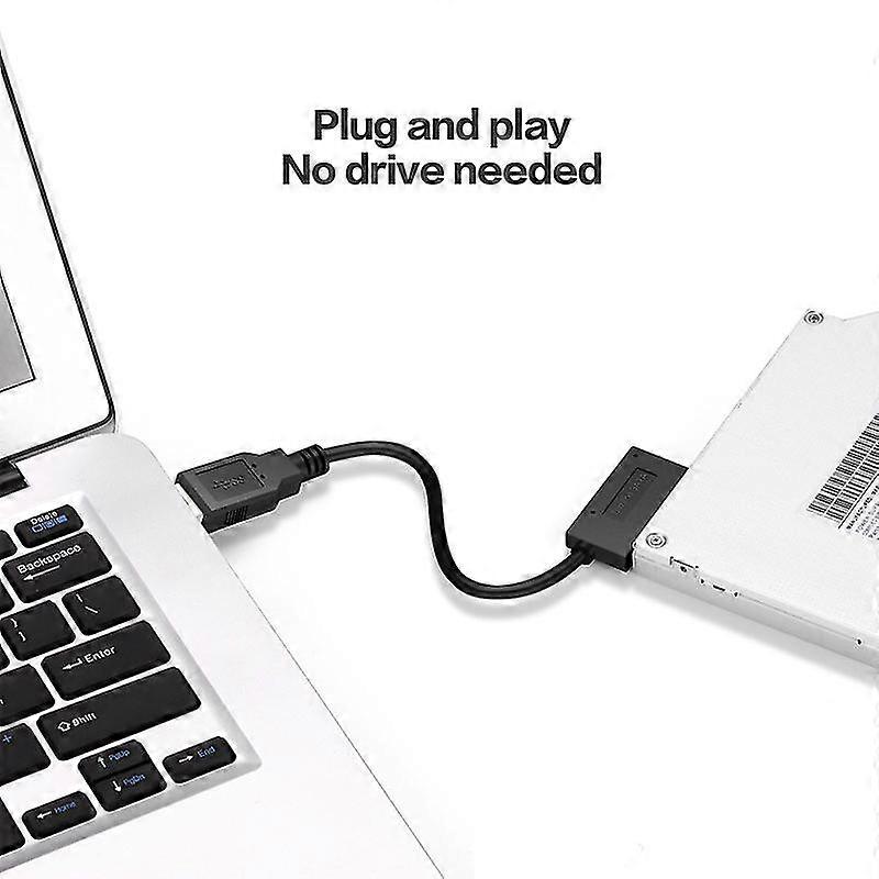 Usb 3.0 To 7 + 6 13 Pin Slimline Sata Cable Adapter For Laptop Cd Dvd Rome Optical Drive | Fruugo UK
