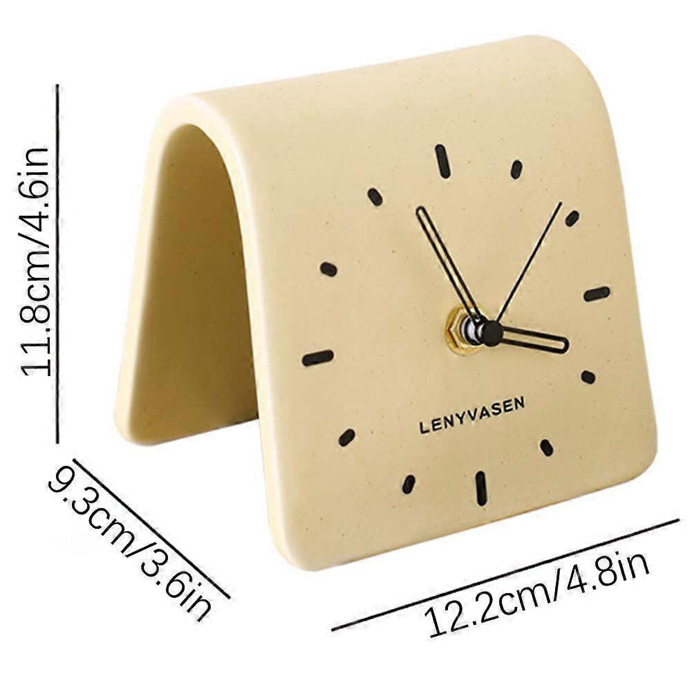 Ceramic Analog Desk Clock - Silent Non-Ticking Clock Modern Minimalist ...
