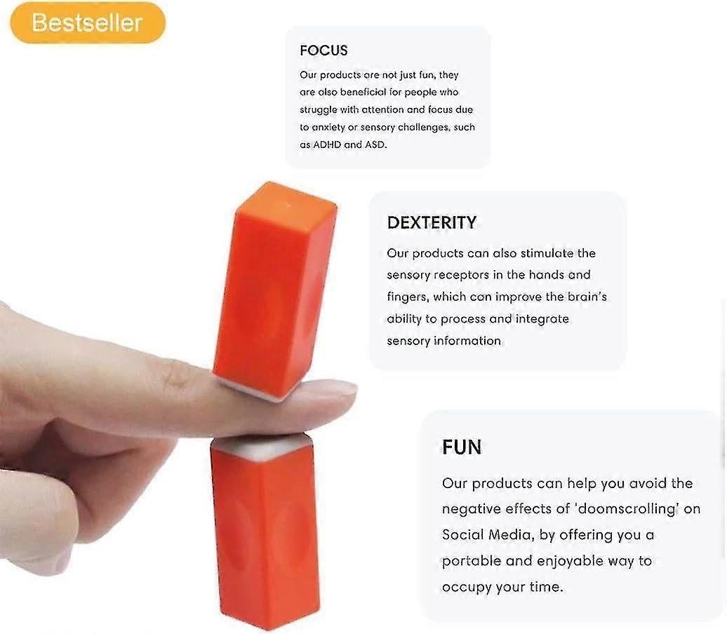 Magnetic Building Blocks, 4pcs Bounce Bricks, Magnetic Fidget Block Toy ...