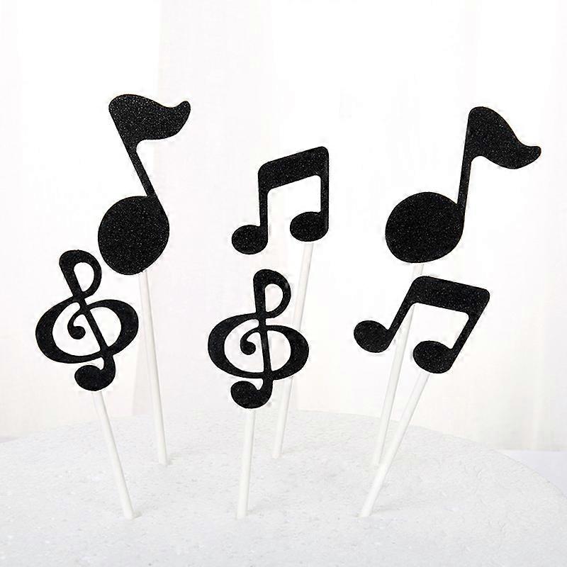 30 Pcs Music Notes Cupcake Topper Paper Cake Inserts Card Wedding Cake ...