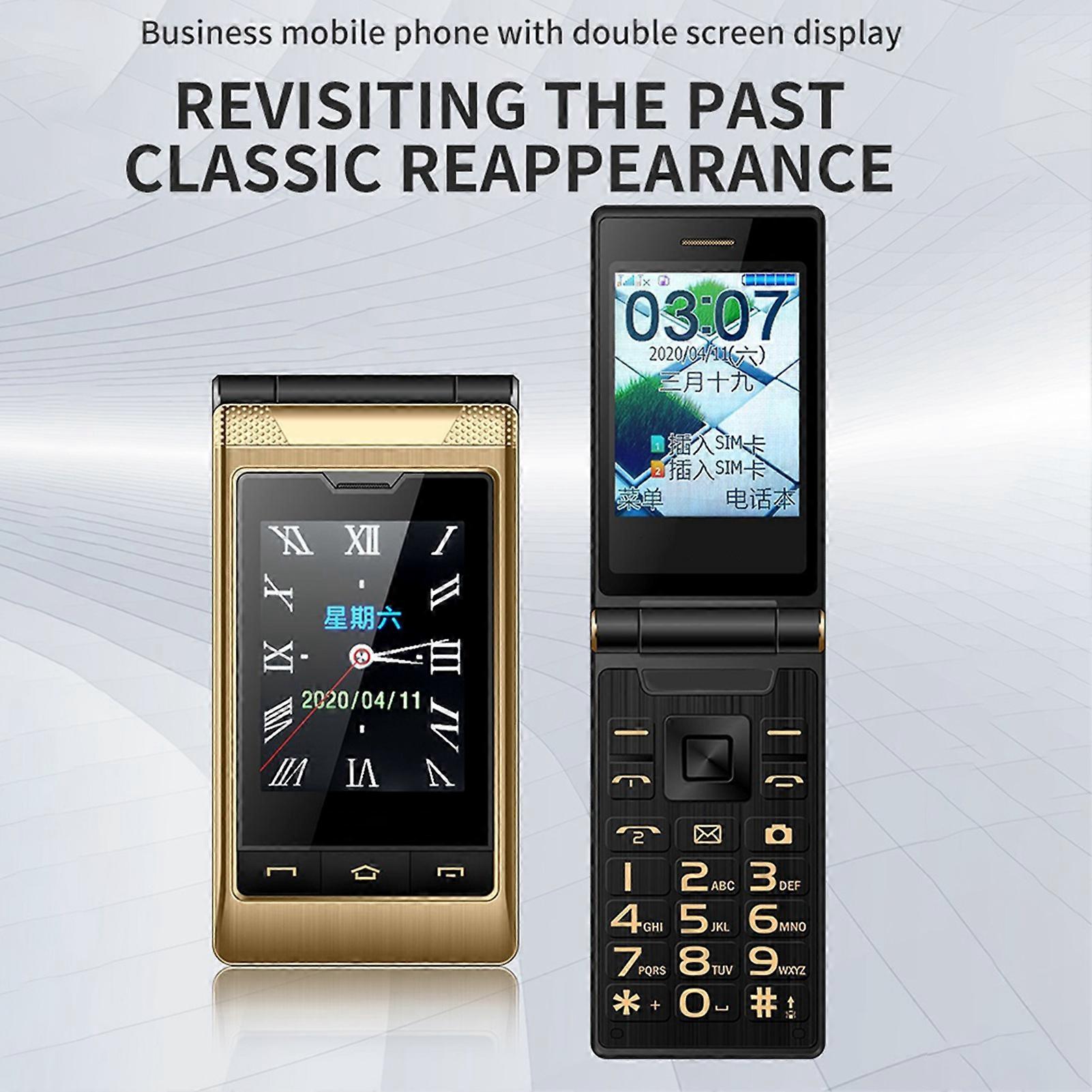 G10 C Flip Phone Gold Dual Screen Big Button Large Volume with ...