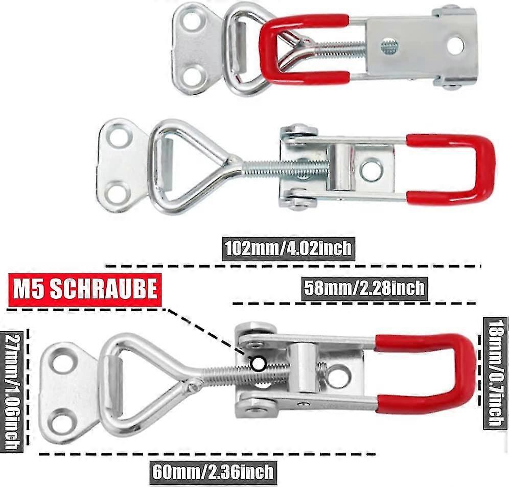 4 Pack Metal Toggle Latch,Box Closure Tension Lock Toggle Clamp Latch ...