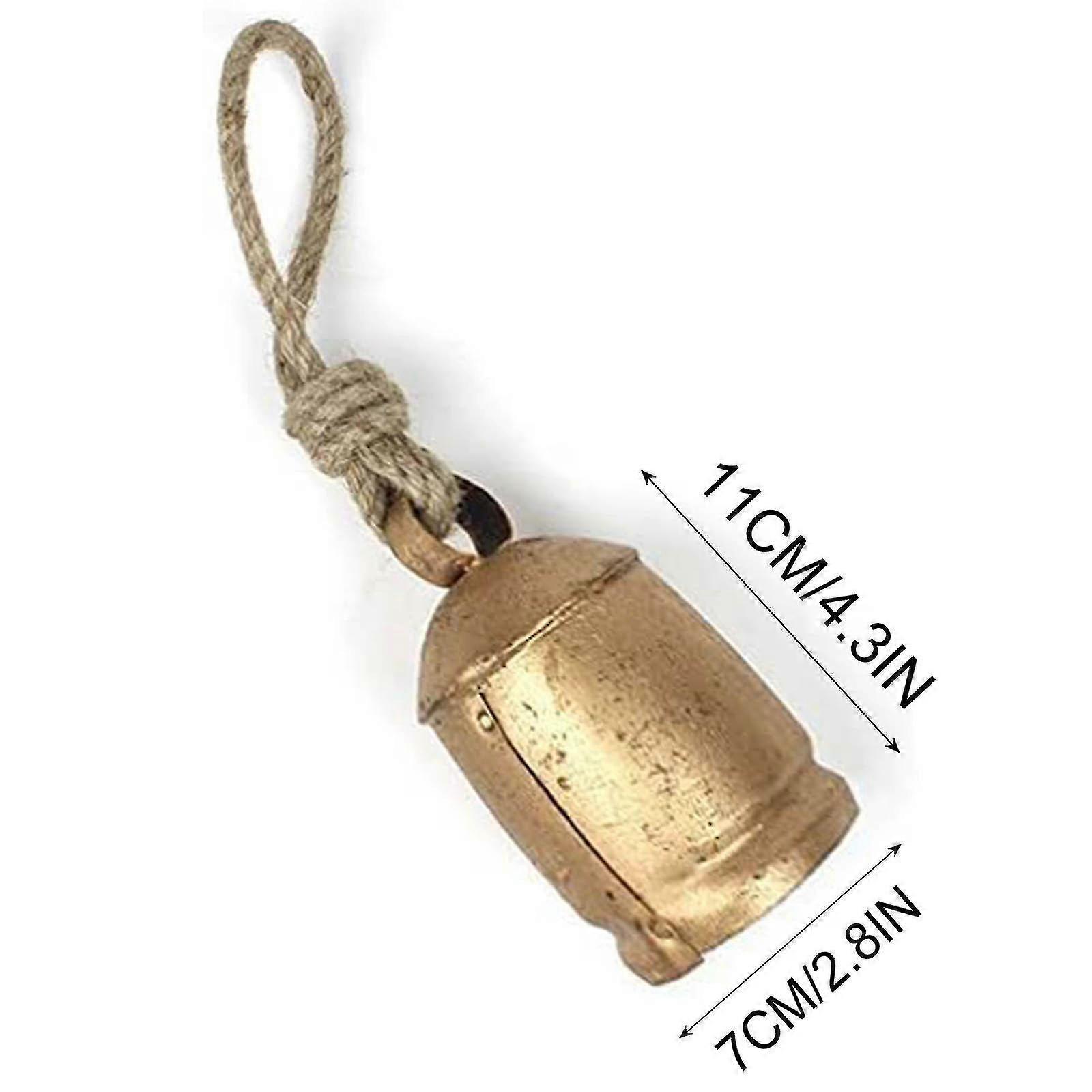 Black Friday 2024 Set Of 3 Christmas Bell Brass Cow Shabby Style Rustic ...