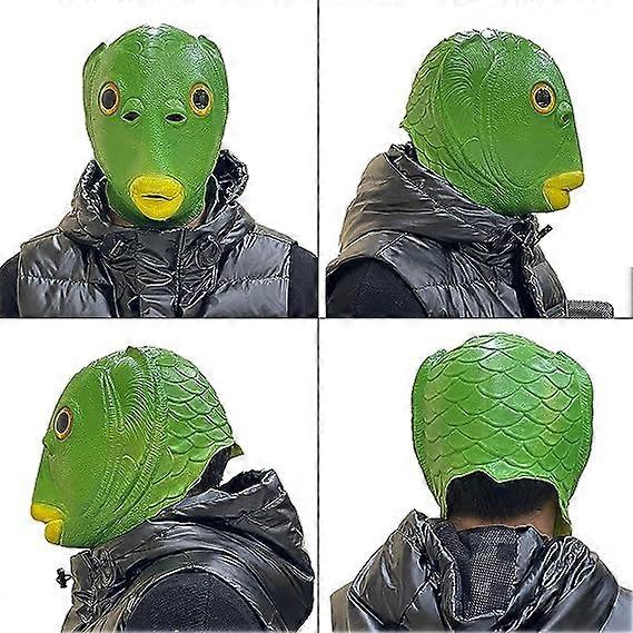 Set of 3 animal green fish mask, fish head masks for adults, adult fish ...