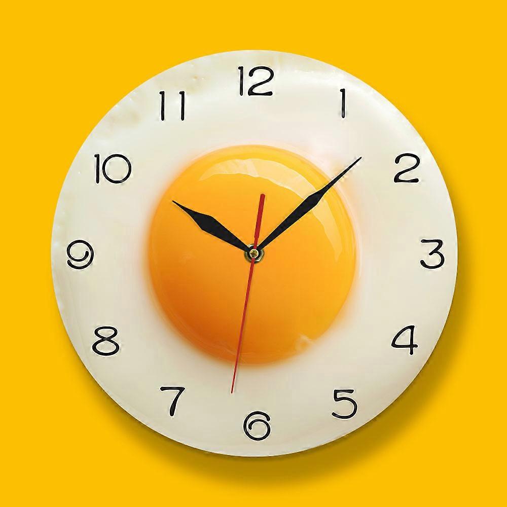 Fried Egg Poached Egg Wall Clock Egg Yolk Clock Digital Pointer Clock ...