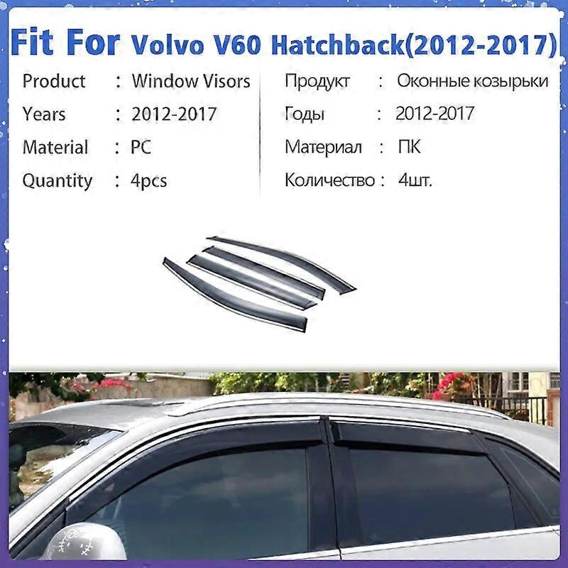 Window Visor Guard for Volvo V60 Hatchback 2012-2017 Vent Cover Trim ...