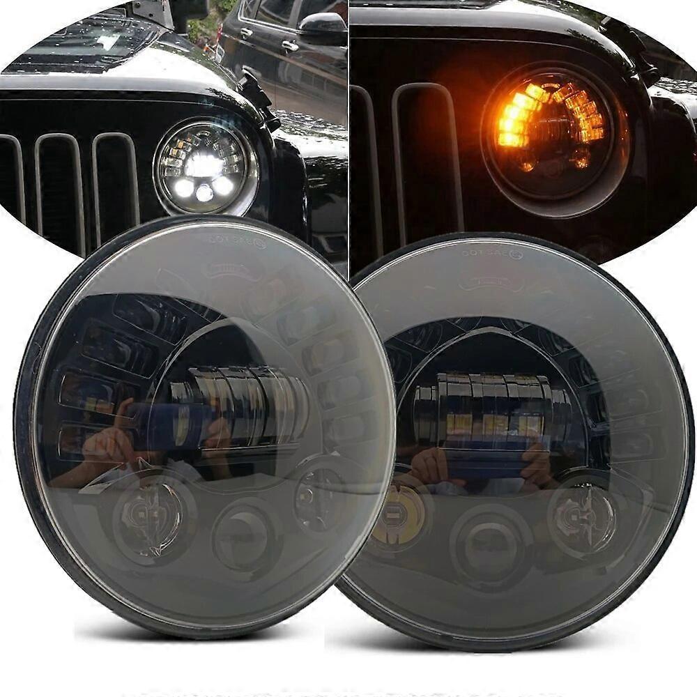 7inch Round LED Headlight Angle Eyes Headlamp for Lada Niva 4x4 suzuki ...