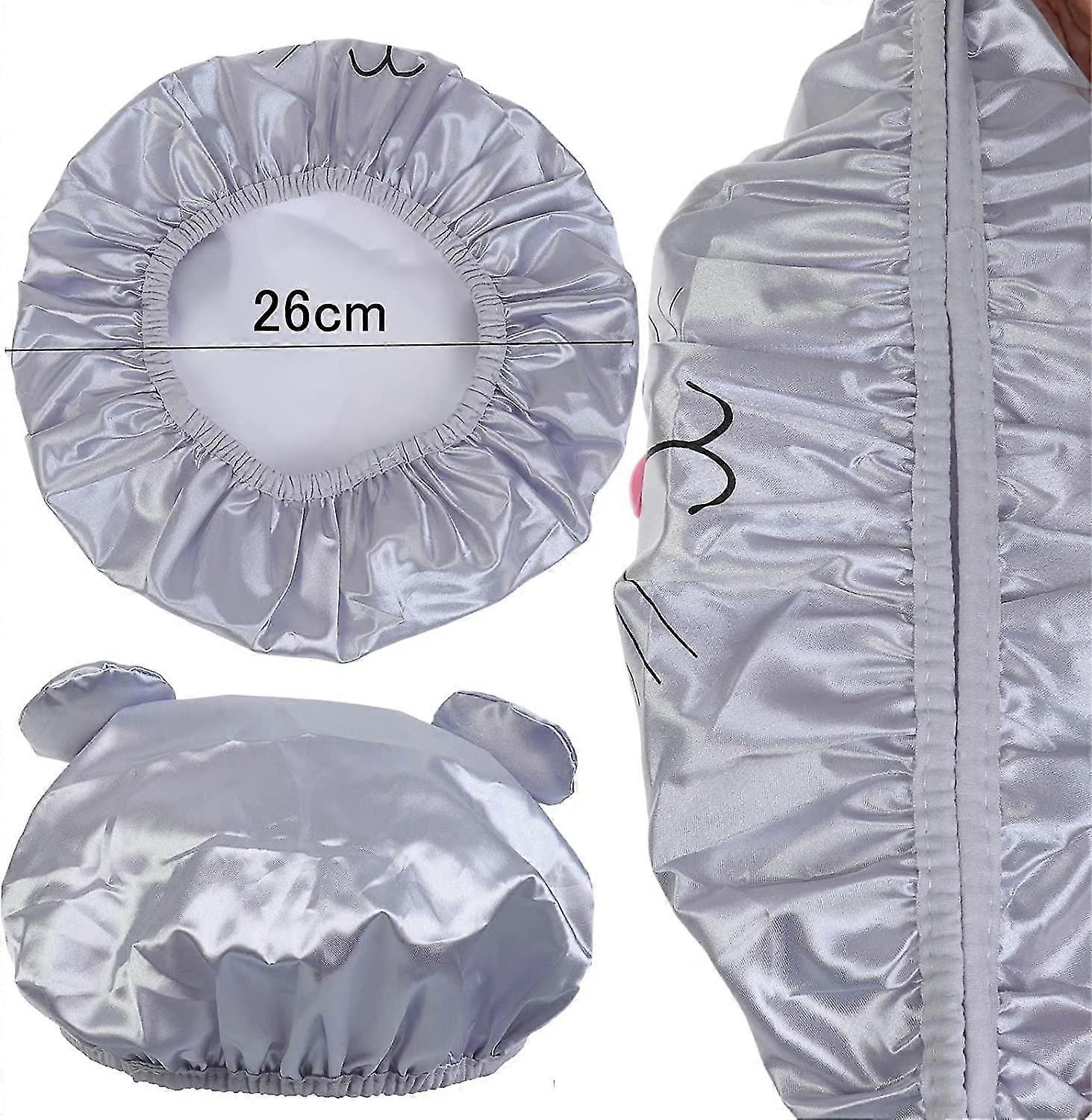Kids Shower Cap, Double-layer Waterproof Reusable Elastic Animal ...