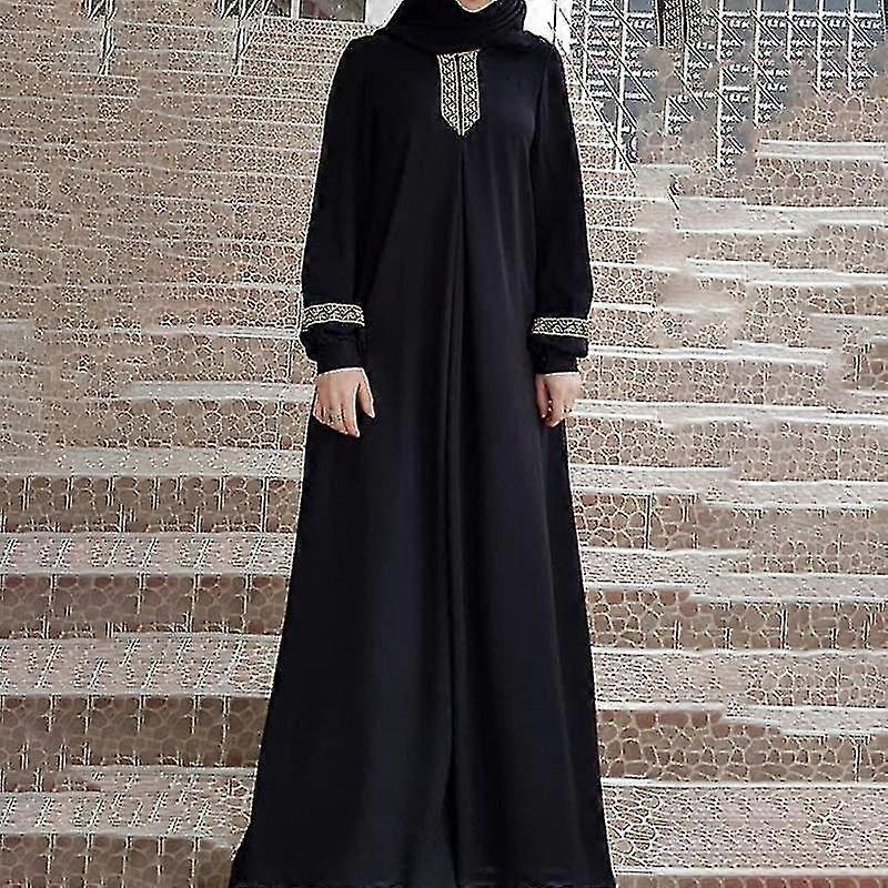 Arab Muslim Abaya Dress Women Modest Kimono Print Moroccan Kaftan Islam ...